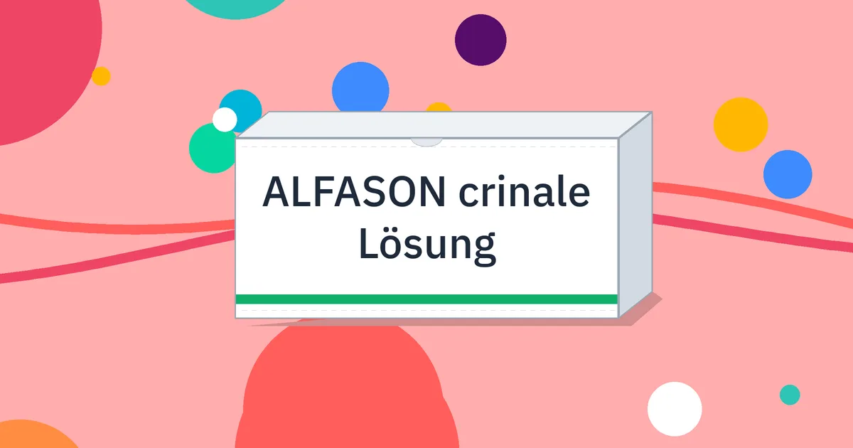 Symbolbild: Packung mit der Aufschrift ALFASON crinale Lösung (PZN 01995054) – Verfügbarkeit und Bezug in Apotheken in Frankfurt am Main