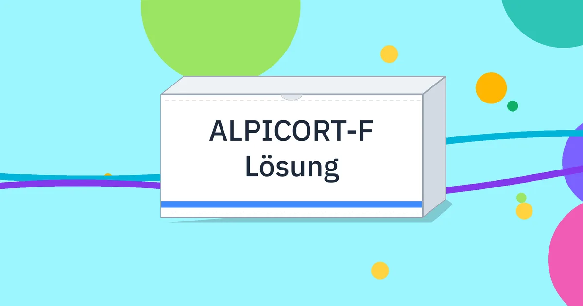 Symbolbild: Packung mit der Aufschrift ALPICORT-F Lösung (PZN 18411100) – Verfügbarkeit und Bezug in Apotheken in Frankfurt am Main