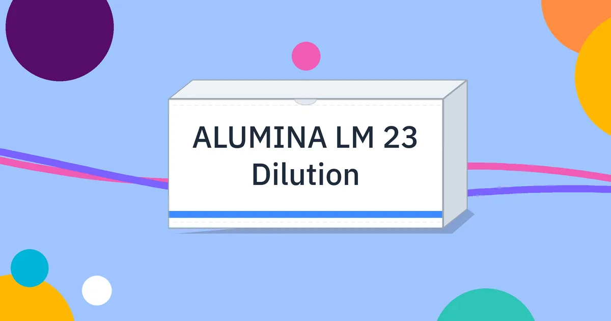 Symbolbild: Packung mit der Aufschrift ALUMINA LM 23 Dilution (PZN 12758558) – Verfügbarkeit und Bezug in Apotheken in Frankfurt am Main