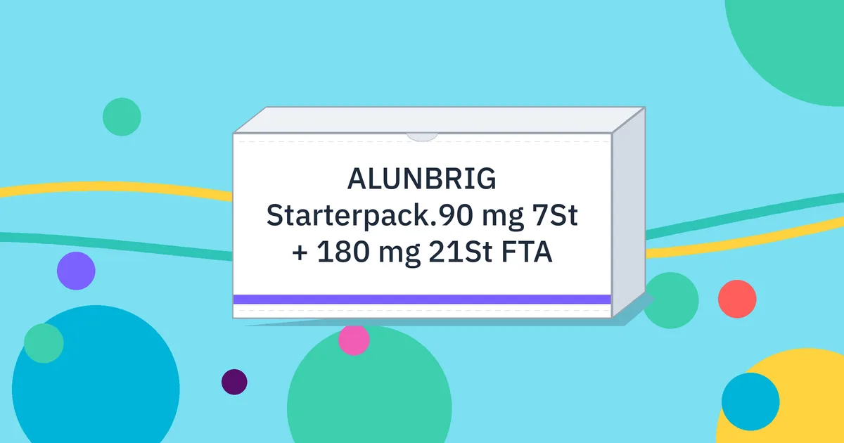 Symbolbild: Packung mit der Aufschrift ALUNBRIG Starterpack.90 mg 7St + 180 mg 21St FTA (PZN 15232070) – Verfügbarkeit und Bezug in Apotheken in Frankfurt am Main
