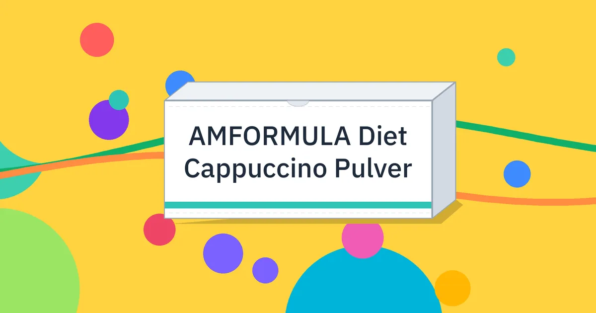 Symbolbild: Packung mit der Aufschrift AMFORMULA Diet Cappuccino Pulver (PZN 01457658) – Verfügbarkeit und Bezug in Apotheken in Frankfurt am Main