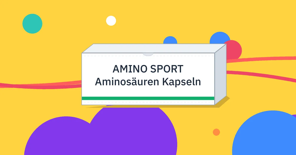 Symbolbild: Packung mit der Aufschrift AMINO SPORT Aminosäuren Kapseln (PZN 17016146) – Verfügbarkeit und Bezug in Apotheken in Frankfurt am Main