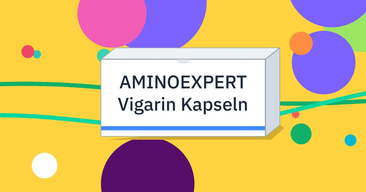 Symbolbild: Packung mit der Aufschrift AMINOEXPERT Vigarin Kapseln (PZN 19708629) – Verfügbarkeit und Bezug in Apotheken in Frankfurt am Main