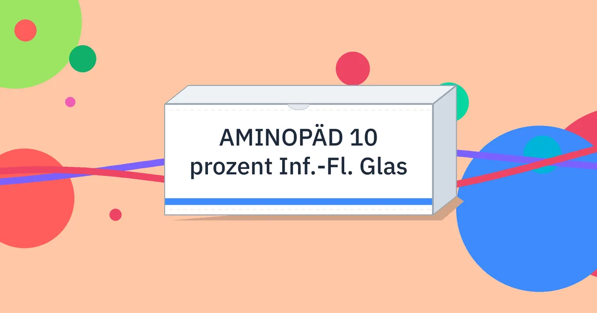 Symbolbild: Packung mit der Aufschrift AMINOPÄD 10 prozent Inf.-Fl. Glas (PZN 03422836) – Verfügbarkeit und Bezug in Apotheken in Frankfurt am Main