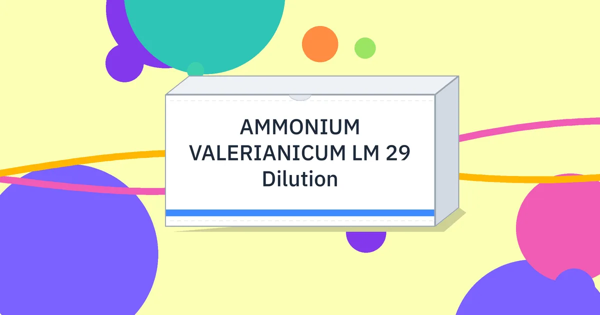 Symbolbild: Packung mit der Aufschrift AMMONIUM VALERIANICUM LM 29 Dilution (PZN 13323897) – Verfügbarkeit und Bezug in Apotheken in Frankfurt am Main