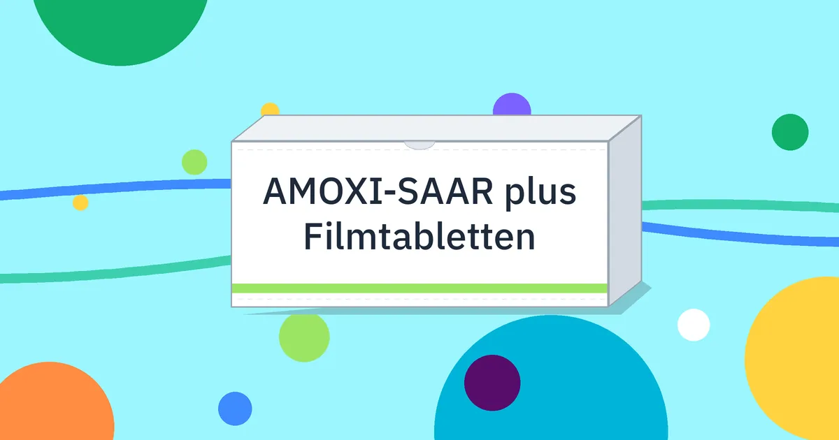 Symbolbild: Packung mit der Aufschrift AMOXI-SAAR plus Filmtabletten (PZN 02200482) – Verfügbarkeit und Bezug in Apotheken in Frankfurt am Main