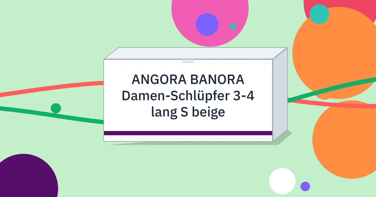 Symbolbild: Packung mit der Aufschrift ANGORA BANORA Damen-Schlüpfer 3-4 lang S beige (PZN 01540371) – Verfügbarkeit und Bezug in Apotheken in Frankfurt am Main