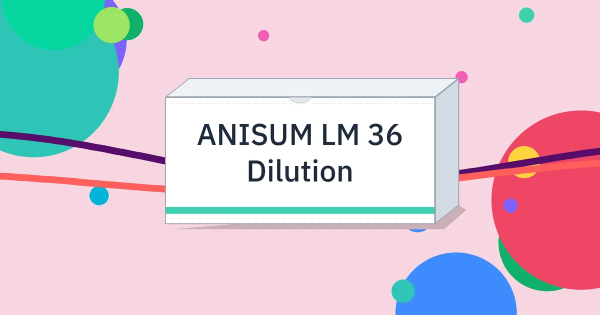 Symbolbild: Packung mit der Aufschrift ANISUM LM 36 Dilution (PZN 12763111) – Verfügbarkeit und Bezug in Apotheken in Frankfurt am Main