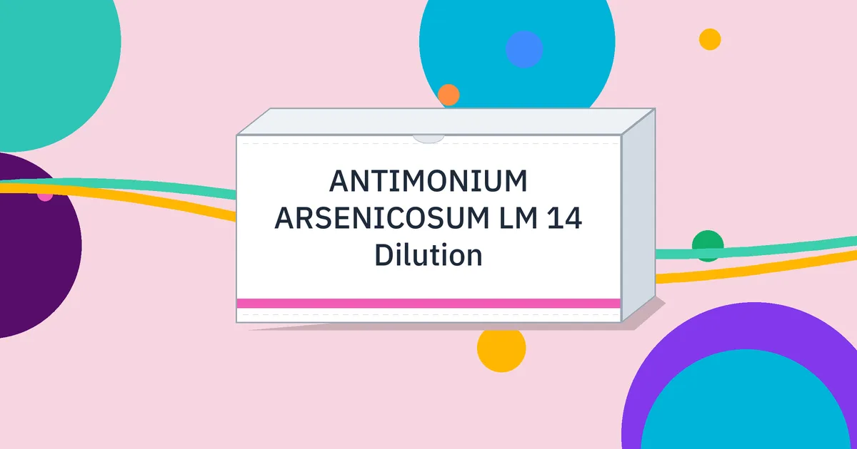 Symbolbild: Packung mit der Aufschrift ANTIMONIUM ARSENICOSUM LM 14 Dilution (PZN 13372186) – Verfügbarkeit und Bezug in Apotheken in Frankfurt am Main