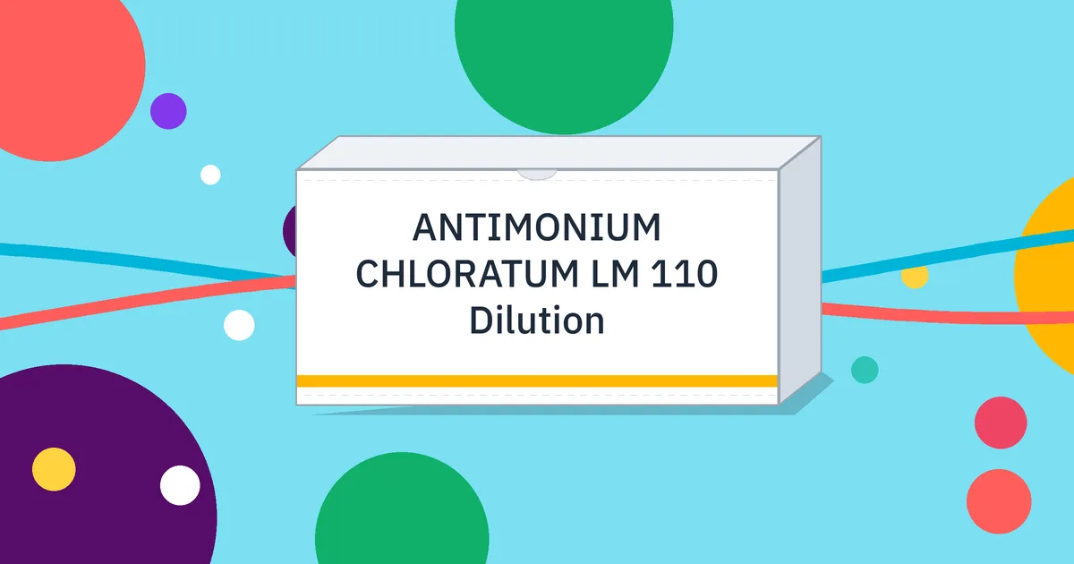 Symbolbild: Packung mit der Aufschrift ANTIMONIUM CHLORATUM LM 110 Dilution (PZN 13373079) – Verfügbarkeit und Bezug in Apotheken in Frankfurt am Main