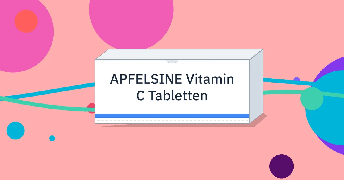 Symbolbild: Packung mit der Aufschrift APFELSINE Vitamin C Tabletten (PZN 12473933) – Verfügbarkeit und Bezug in Apotheken in Frankfurt am Main