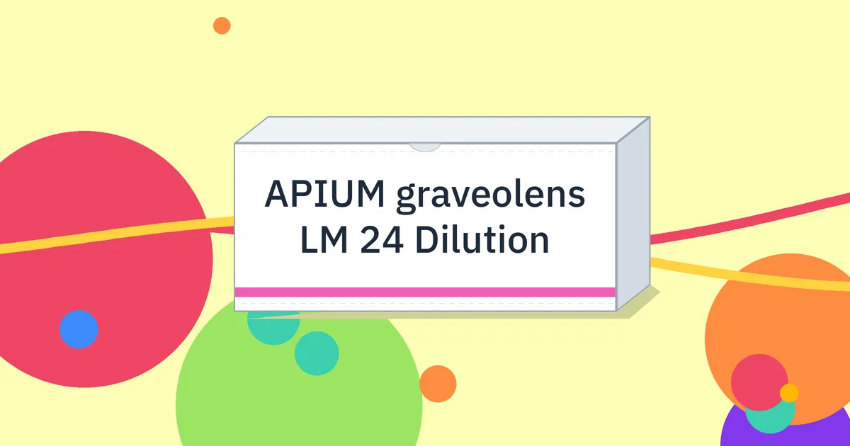 Symbolbild: Packung mit der Aufschrift APIUM graveolens LM 24 Dilution (PZN 13378510) – Verfügbarkeit und Bezug in Apotheken in Frankfurt am Main