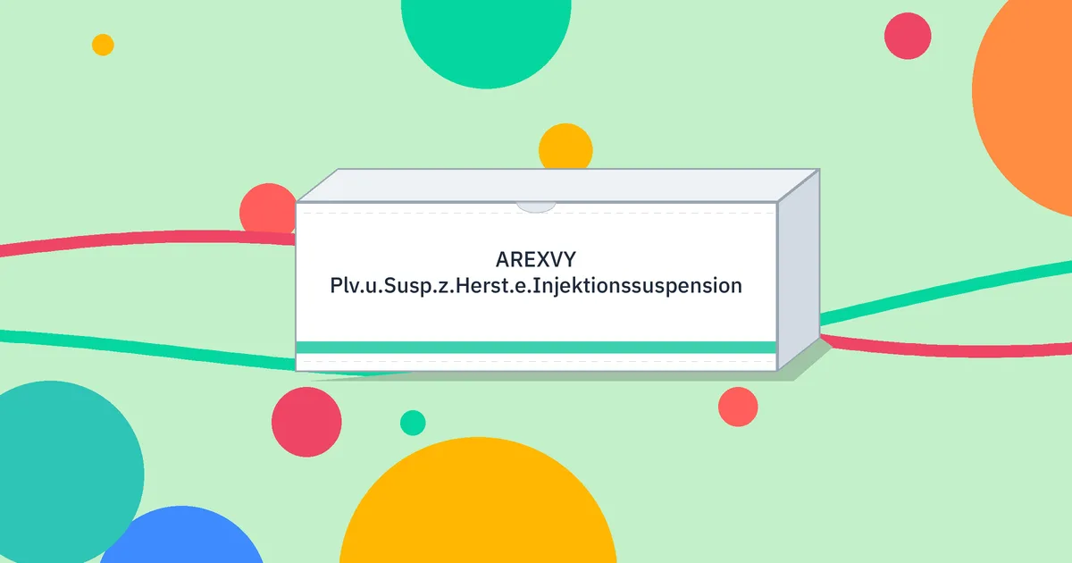 Symbolbild: Packung mit der Aufschrift AREXVY Plv.u.Susp.z.Herst.e.Injektionssuspension (PZN 19444389) – Verfügbarkeit und Bezug in Apotheken in Frankfurt am Main