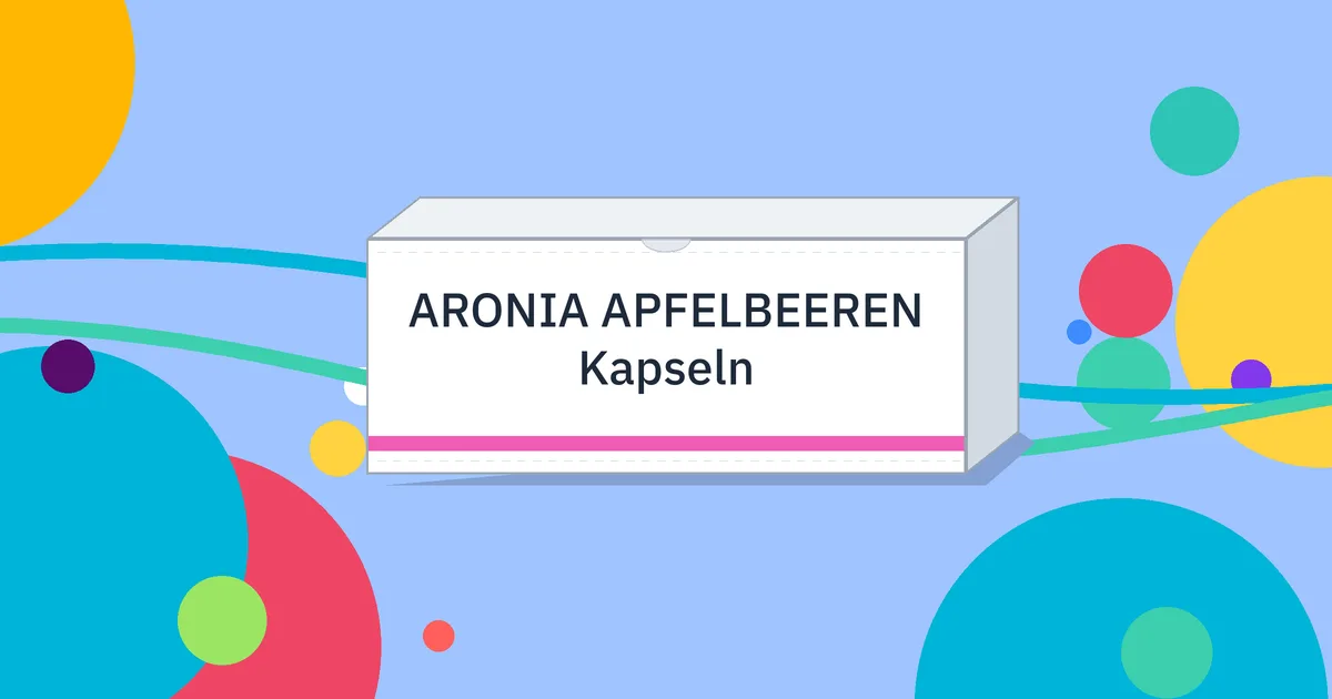 Symbolbild: Packung mit der Aufschrift ARONIA APFELBEEREN Kapseln (PZN 05983993) – Verfügbarkeit und Bezug in Apotheken in Frankfurt am Main