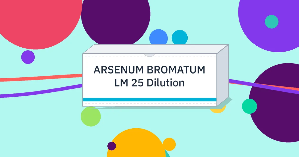 Symbolbild: Packung mit der Aufschrift ARSENUM BROMATUM LM 25 Dilution (PZN 12771458) – Verfügbarkeit und Bezug in Apotheken in Frankfurt am Main