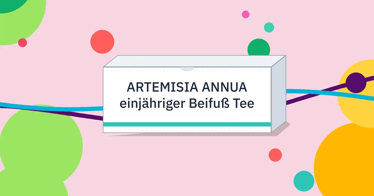 Symbolbild: Packung mit der Aufschrift ARTEMISIA ANNUA einjähriger Beifuß Tee (PZN 15242447) – Verfügbarkeit und Bezug in Apotheken in Frankfurt am Main