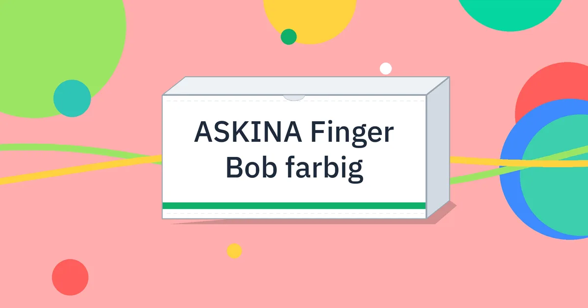 Symbolbild: Packung mit der Aufschrift ASKINA Finger Bob farbig (PZN 06965017) – Verfügbarkeit und Bezug in Apotheken in Frankfurt am Main