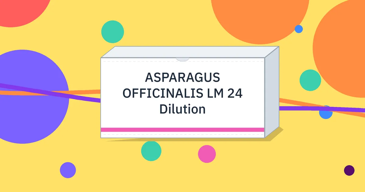 Symbolbild: Packung mit der Aufschrift ASPARAGUS OFFICINALIS LM 24 Dilution (PZN 13403099) – Verfügbarkeit und Bezug in Apotheken in Frankfurt am Main