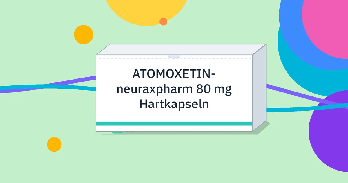 Symbolbild: Packung mit der Aufschrift ATOMOXETIN-neuraxpharm 80 mg Hartkapseln (PZN 16337032) – Verfügbarkeit und Bezug in Apotheken in Frankfurt am Main