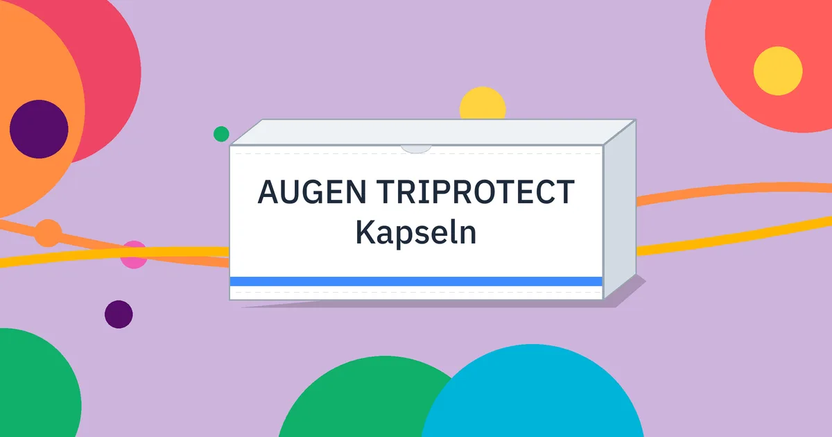 Symbolbild: Packung mit der Aufschrift AUGEN TRIPROTECT Kapseln (PZN 10013475) – Verfügbarkeit und Bezug in Apotheken in Frankfurt am Main