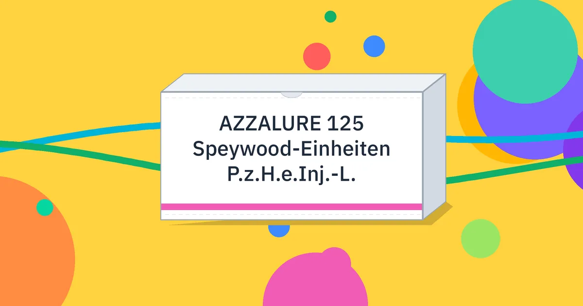 Symbolbild: Packung mit der Aufschrift AZZALURE 125 Speywood-Einheiten P.z.H.e.Inj.-L. (PZN 18103284) – Verfügbarkeit und Bezug in Apotheken in Frankfurt am Main