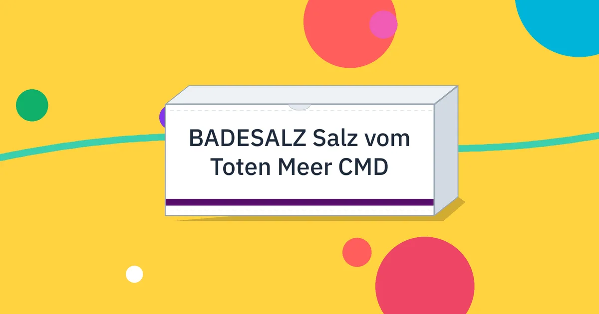 Symbolbild: Packung mit der Aufschrift BADESALZ Salz vom Toten Meer CMD (PZN 10034419) – Verfügbarkeit und Bezug in Apotheken in Frankfurt am Main