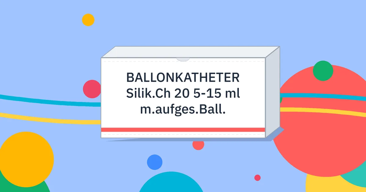 Symbolbild: Packung mit der Aufschrift BALLONKATHETER Silik.Ch 20 5-15 ml m.aufges.Ball. (PZN 01048397) – Verfügbarkeit und Bezug in Apotheken in Frankfurt am Main