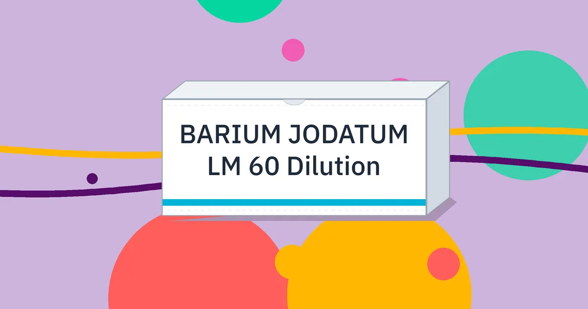 Symbolbild: Packung mit der Aufschrift BARIUM JODATUM LM 60 Dilution (PZN 12790102) – Verfügbarkeit und Bezug in Apotheken in Frankfurt am Main