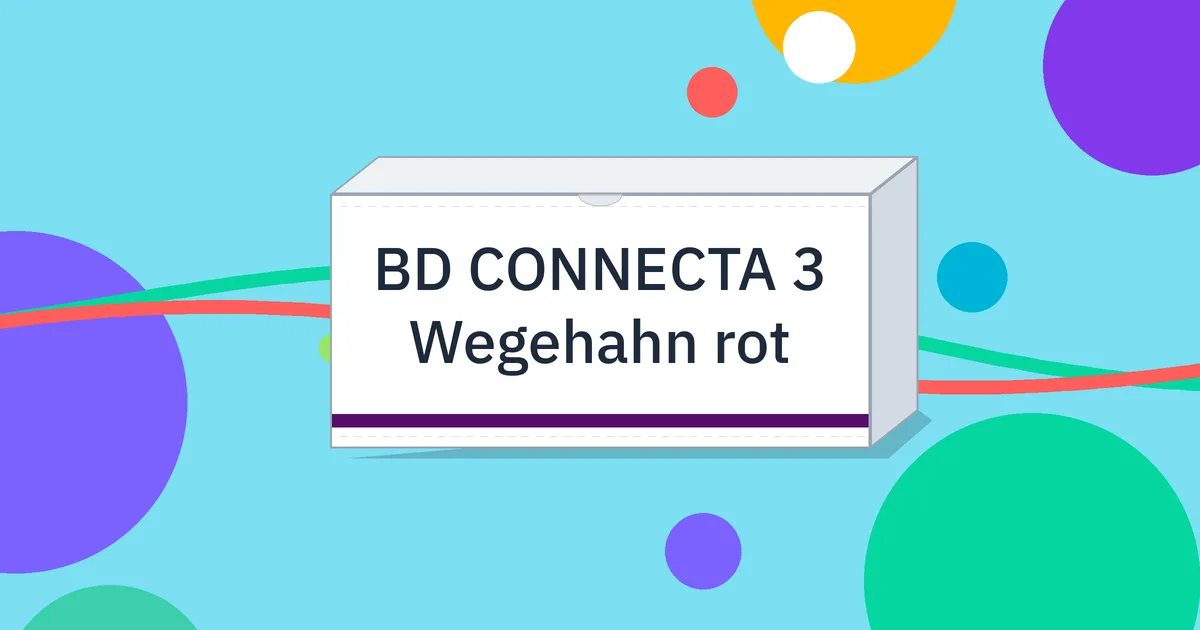 Symbolbild: Packung mit der Aufschrift BD CONNECTA 3 Wegehahn rot (PZN 08625739) – Verfügbarkeit und Bezug in Apotheken in Frankfurt am Main