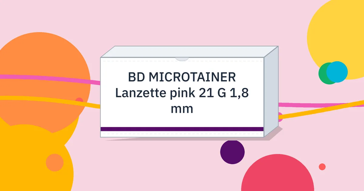 Symbolbild: Packung mit der Aufschrift BD MICROTAINER Lanzette pink 21 G 1,8 mm (PZN 16861313) – Verfügbarkeit und Bezug in Apotheken in Frankfurt am Main