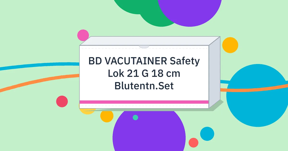 Symbolbild: Packung mit der Aufschrift BD VACUTAINER Safety Lok 21 G 18 cm Blutentn.Set (PZN 01111606) – Verfügbarkeit und Bezug in Apotheken in Frankfurt am Main