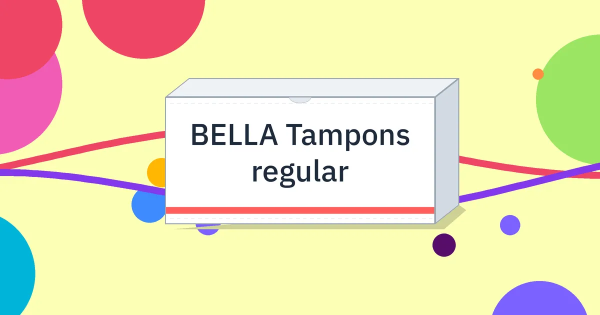 Symbolbild: Packung mit der Aufschrift BELLA Tampons regular (PZN 01348254) – Verfügbarkeit und Bezug in Apotheken in Frankfurt am Main