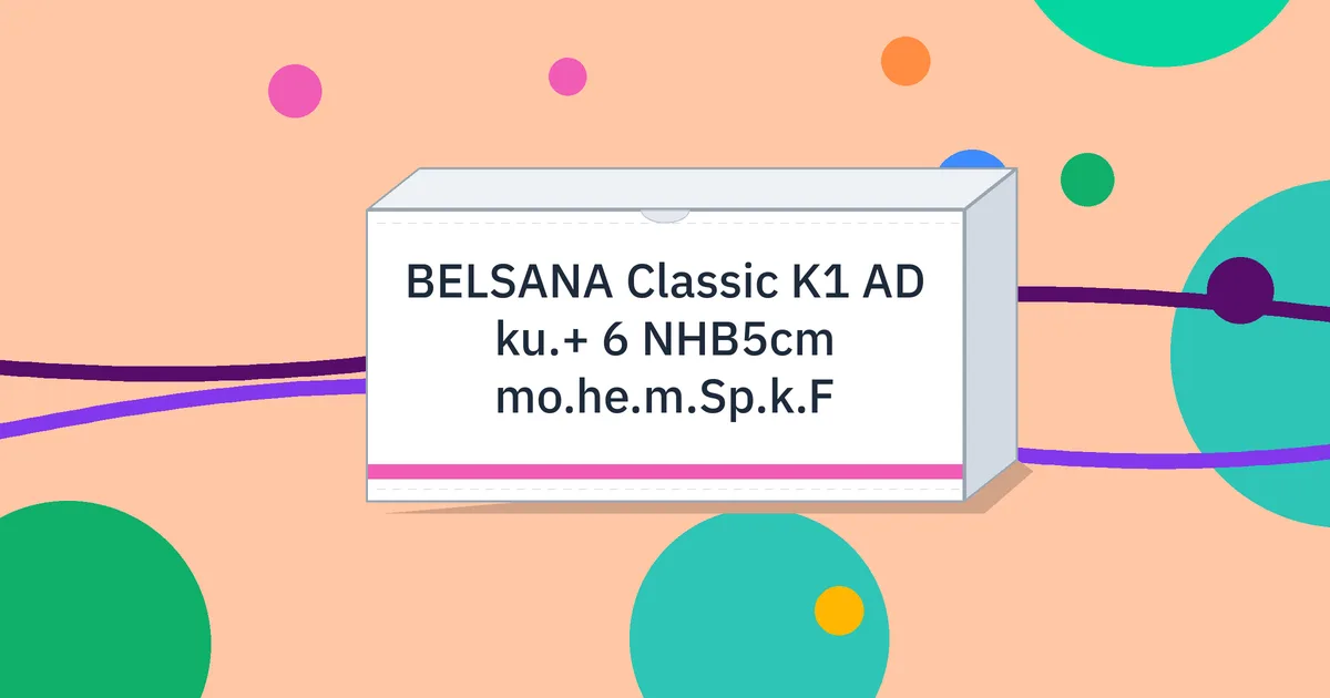 Symbolbild: Packung mit der Aufschrift BELSANA Classic K1 AD ku.+ 6 NHB5cm mo.he.m.Sp.k.F (PZN 19257262) – Verfügbarkeit und Bezug in Apotheken in Frankfurt am Main