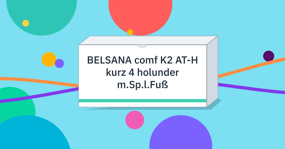 Symbolbild: Packung mit der Aufschrift BELSANA comf K2 AT-H kurz 4 holunder m.Sp.l.Fuß (PZN 12330211) – Verfügbarkeit und Bezug in Apotheken in Frankfurt am Main
