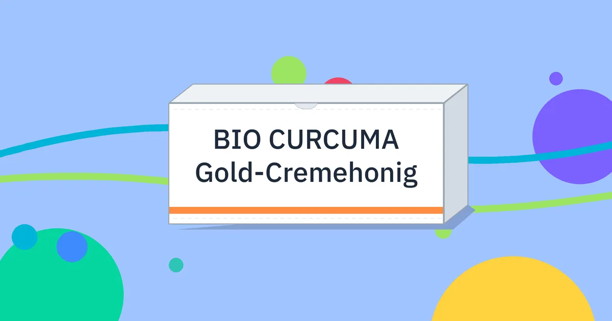 Symbolbild: Packung mit der Aufschrift BIO CURCUMA Gold-Cremehonig (PZN 18298514) – Verfügbarkeit und Bezug in Apotheken in Frankfurt am Main