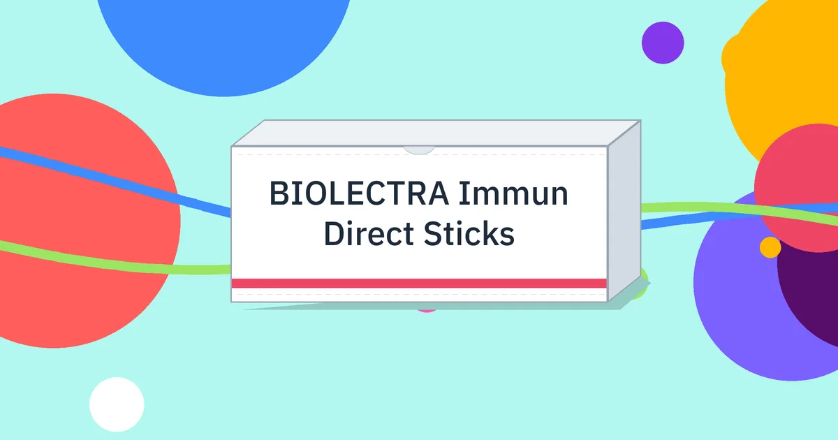 Symbolbild: Packung mit der Aufschrift BIOLECTRA Immun Direct Sticks (PZN 17605598) – Verfügbarkeit und Bezug in Apotheken in Frankfurt am Main