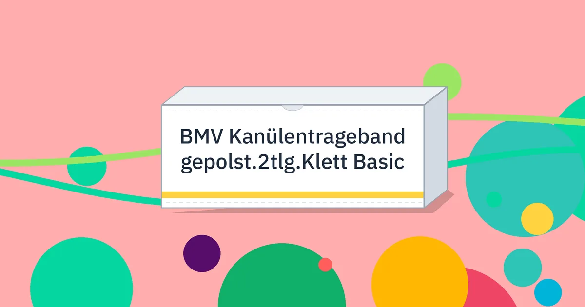 Symbolbild: Packung mit der Aufschrift BMV Kanülentrageband gepolst.2tlg.Klett Basic (PZN 16851964) – Verfügbarkeit und Bezug in Apotheken in Frankfurt am Main