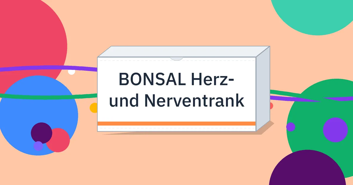 Symbolbild: Packung mit der Aufschrift BONSAL Herz-und Nerventrank (PZN 01828770) – Verfügbarkeit und Bezug in Apotheken in Frankfurt am Main