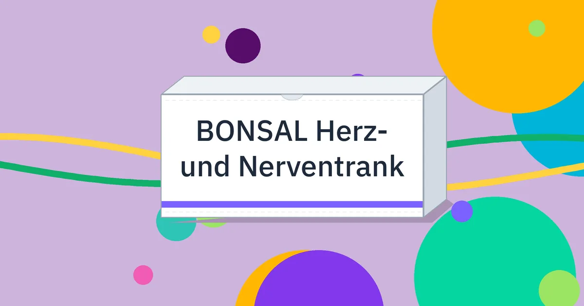 Symbolbild: Packung mit der Aufschrift BONSAL Herz-und Nerventrank (PZN 01828787) – Verfügbarkeit und Bezug in Apotheken in Frankfurt am Main