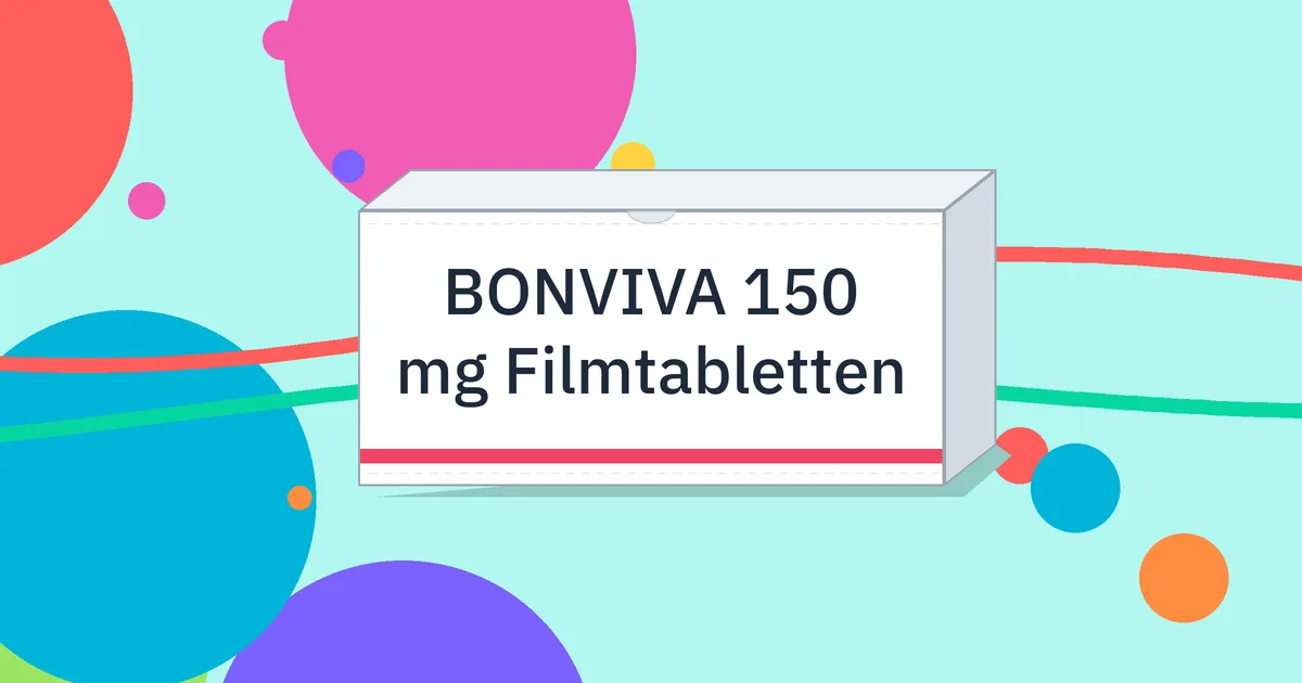 Symbolbild: Packung mit der Aufschrift BONVIVA 150 mg Filmtabletten (PZN 06864983) – Verfügbarkeit und Bezug in Apotheken in Frankfurt am Main