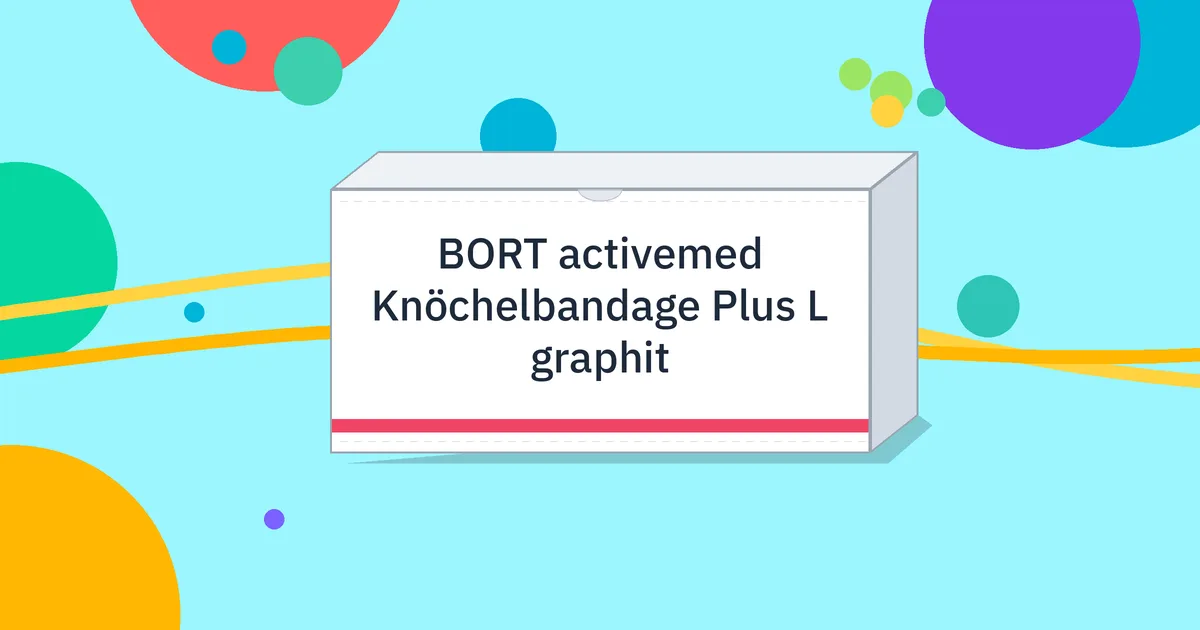 Symbolbild: Packung mit der Aufschrift BORT activemed Knöchelbandage Plus L graphit (PZN 19111104) – Verfügbarkeit und Bezug in Apotheken in Frankfurt am Main