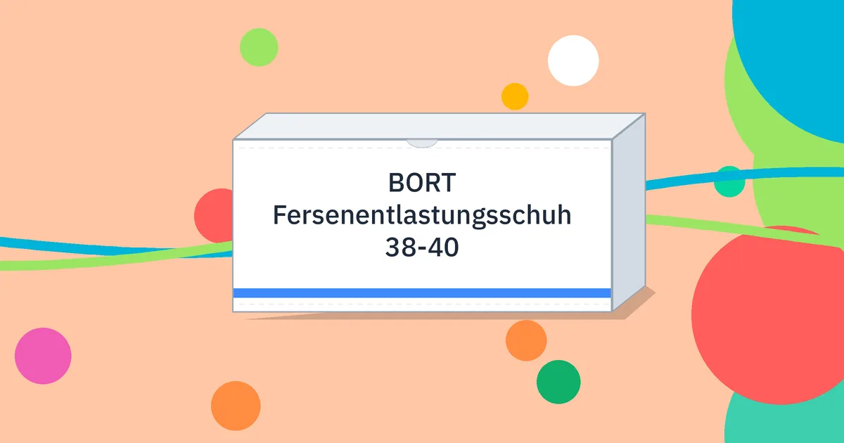 Symbolbild: Packung mit der Aufschrift BORT Fersenentlastungsschuh 38-40 (PZN 04738406) – Verfügbarkeit und Bezug in Apotheken in Frankfurt am Main