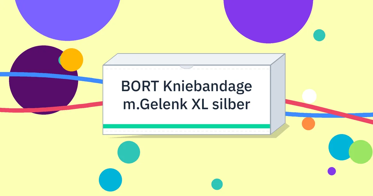 Symbolbild: Packung mit der Aufschrift BORT Kniebandage m.Gelenk XL silber (PZN 04384210) – Verfügbarkeit und Bezug in Apotheken in Frankfurt am Main