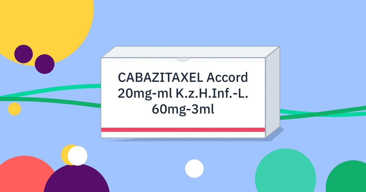Symbolbild: Packung mit der Aufschrift CABAZITAXEL Accord 20mg-ml K.z.H.Inf.-L. 60mg-3ml (PZN 16763444) – Verfügbarkeit und Bezug in Apotheken in Frankfurt am Main