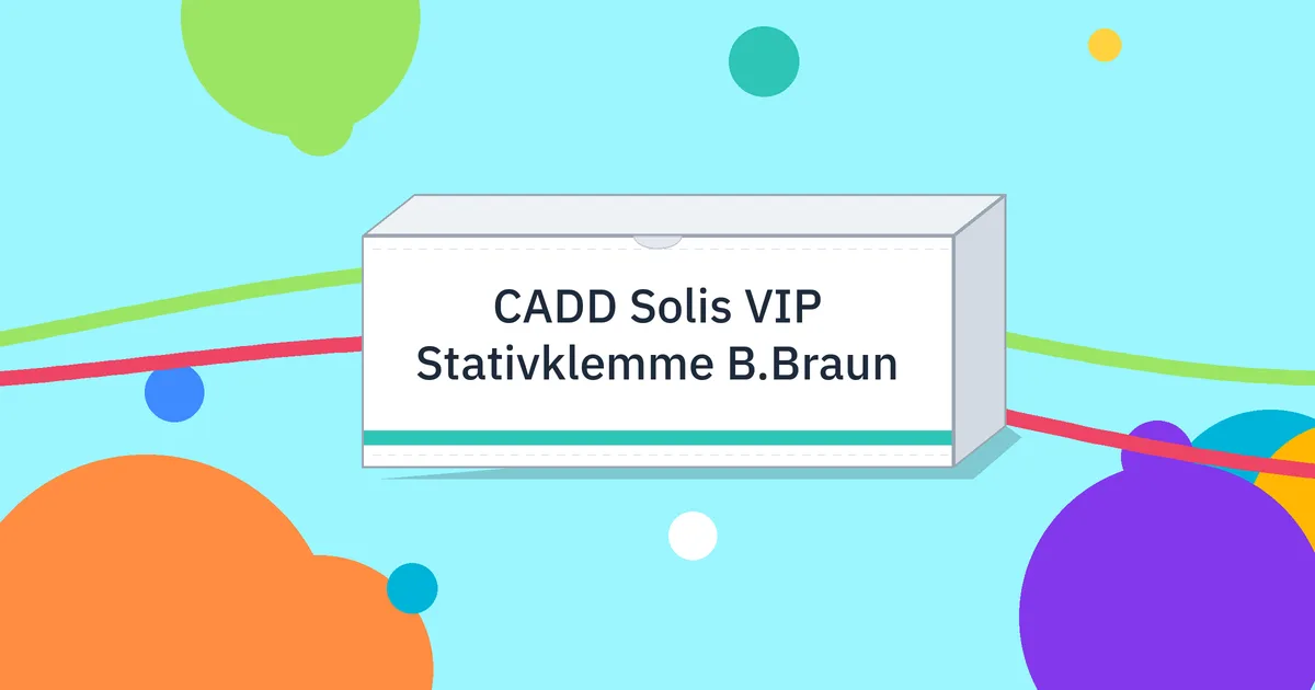 Symbolbild: Packung mit der Aufschrift CADD Solis VIP Stativklemme B.Braun (PZN 10282761) – Verfügbarkeit und Bezug in Apotheken in Frankfurt am Main