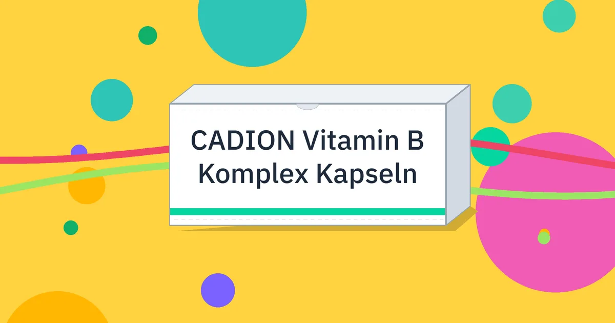 Symbolbild: Packung mit der Aufschrift CADION Vitamin B Komplex Kapseln (PZN 06329586) – Verfügbarkeit und Bezug in Apotheken in Frankfurt am Main