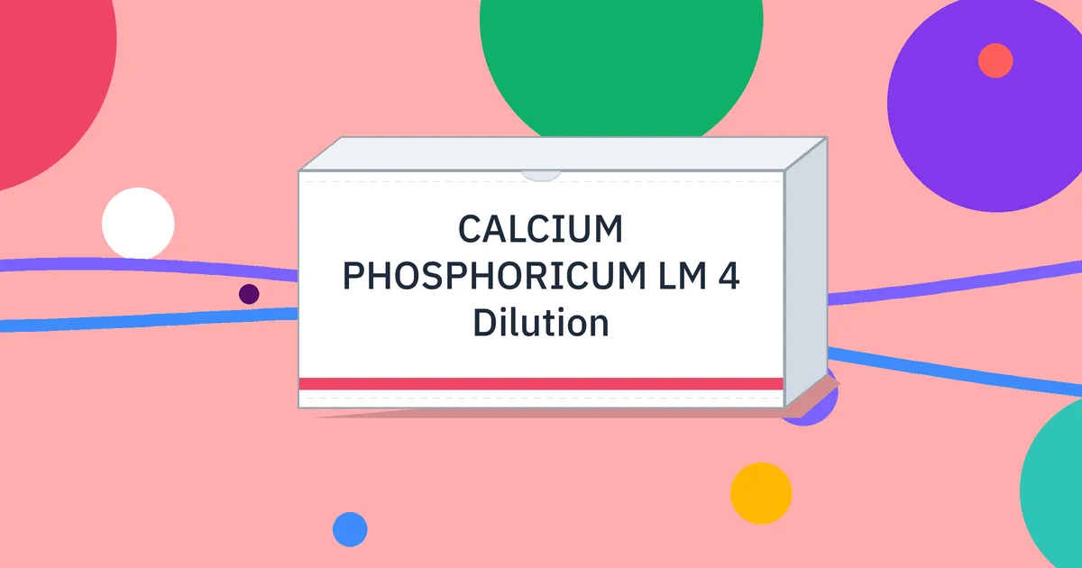 Symbolbild: Packung mit der Aufschrift CALCIUM PHOSPHORICUM LM 4 Dilution (PZN 12805157) – Verfügbarkeit und Bezug in Apotheken in Frankfurt am Main
