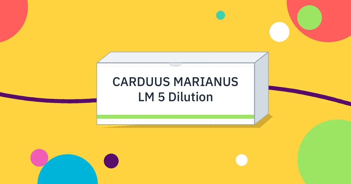 Symbolbild: Packung mit der Aufschrift CARDUUS MARIANUS LM 5 Dilution (PZN 12810684) – Verfügbarkeit und Bezug in Apotheken in Frankfurt am Main