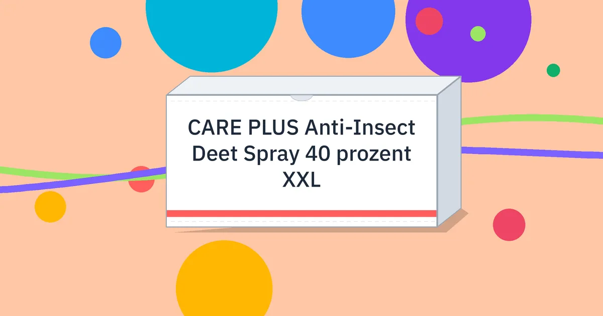 Symbolbild: Packung mit der Aufschrift CARE PLUS Anti-Insect Deet Spray 40 prozent XXL (PZN 11542945) – Verfügbarkeit und Bezug in Apotheken in Frankfurt am Main