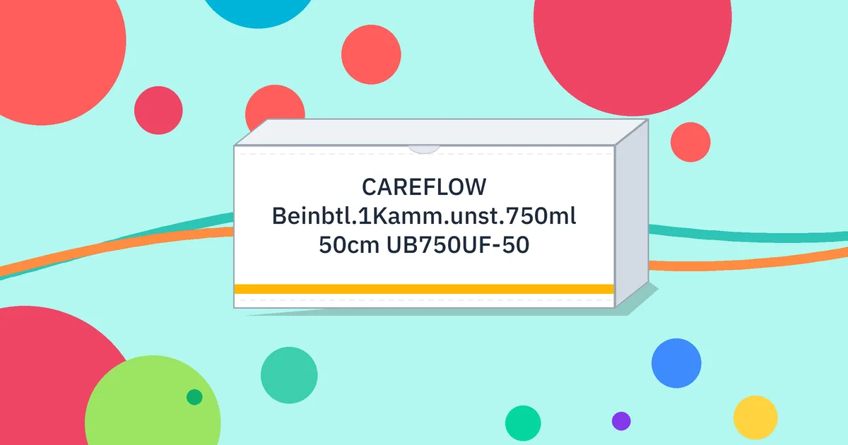 Symbolbild: Packung mit der Aufschrift CAREFLOW Beinbtl.1Kamm.unst.750ml 50cm UB750UF-50 (PZN 12371517) – Verfügbarkeit und Bezug in Apotheken in Frankfurt am Main